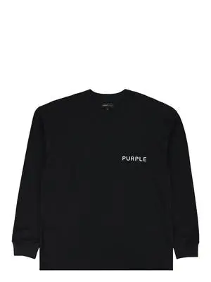 PURPLE BRAND Textured Jersey Long-sleeve Tee - Black