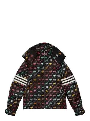 Gucci X Adidas Down Jacket With Monogram Print - Black
