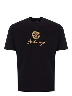Balenciaga Qixi Crest T-shirt - Black
