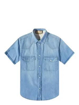 Gucci Short-sleeve Denim Shirt - Blue
