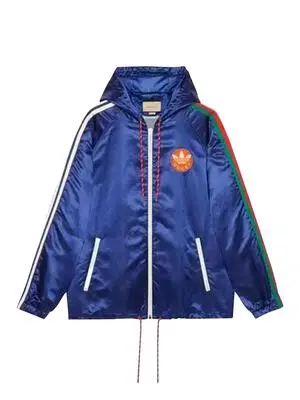 Gucci X Adidas Satin Nylon Zip-up Jacket - Blue