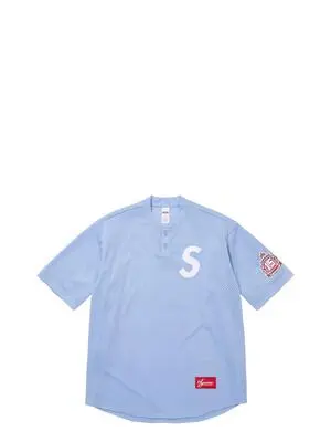 Supreme Shop Logo Henley - Blue