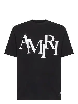 Amiri Amiri Men Black Amiri Staggered Logo T-Shirt Multicolor