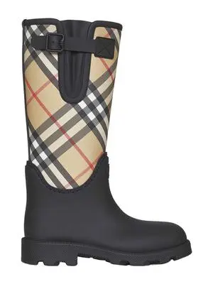 Burberry Rubber Marsh Stamp High Rain Boots - Multicolor