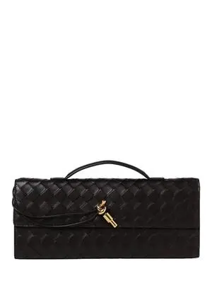 Bottega Veneta Woven Leather Clutch - Brown