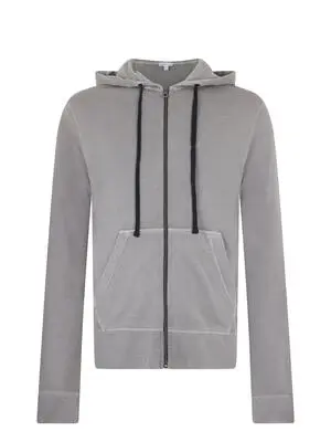 JAMES PERSE Zip Up Hooded Sweatshirt - Grey