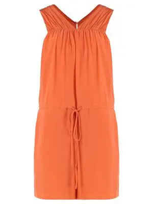 Equipment Cameron Mini Silk Dress - Orange
