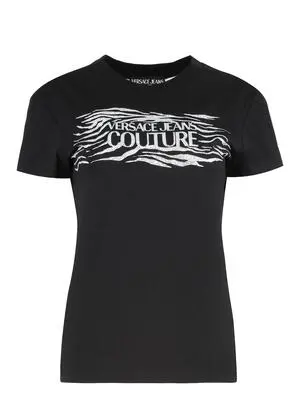 Versace Logo Print T-shirt - Black