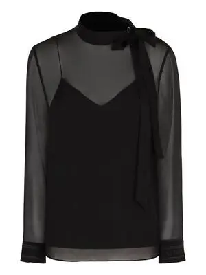 GUCCI GUCCI Silk Georgette Top With Bow Detail