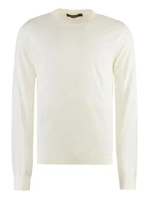 Versace Long Sleeve Silk And Cotton Blend T-shirt - Ivory