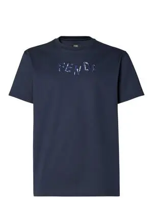 Fendi Short-sleeve Crew Neck T-shirt Size - Blu
