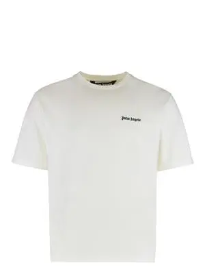 Palm Angels Classic Cotton Round Neck T-shirt For - White