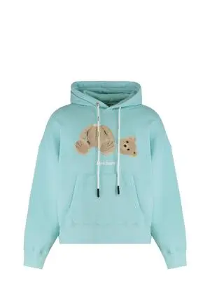 Palm Angels Embroidered Bear Hoodie - Light Blue