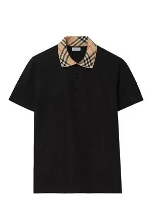 Burberry Cotton Knit With Check Detail In Size - Nero