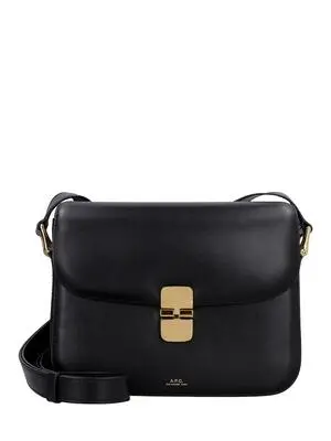 A.p.c. Grace Mini Bag In Croc-effect Leather - Black