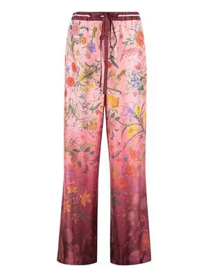 Gucci Floral Silk Wide-leg Pants - Multicolor