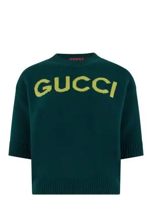 Gucci Logo Wool Sweater - Green
