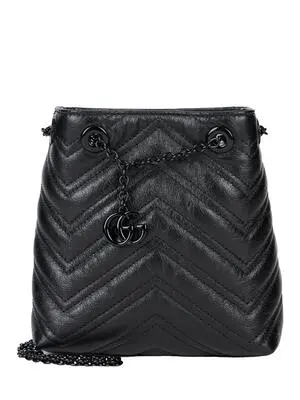 Gucci GUCCI Mini Chevron Pattern Shoulder Handbag Black
