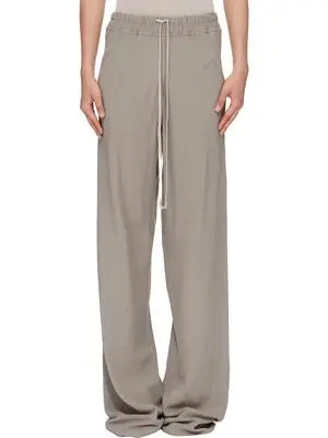 Rick Owens Wide-leg Trousers With Ribbed Waistband And Drawstring - Nero