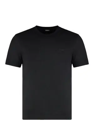 Zegna Round Neck Mini Cotton T-shirt - Black