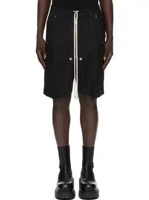 Rick Owens Knee-length Cargo Shorts With Drawstring Waist - Nero