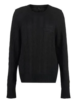 Etro Cable-knit Cashmere Sweater With Raglan Sleeves - Black