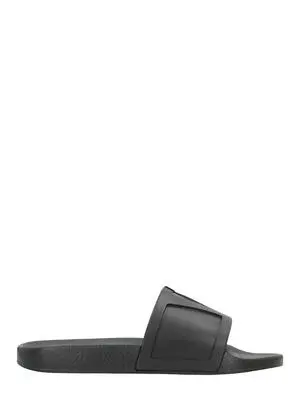 Valentino Garavani Rubber Slide Sandals - Black