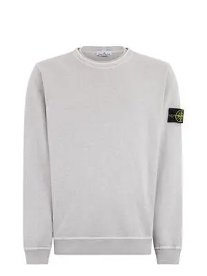 Stone Island STONE ISLAND Logo Emblem Long Sleeve Sweatshirt Light Gray