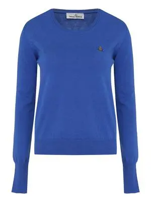 VIVIENNE WESTWOOD Cotton Cashmere Crewneck Jumper - Blue