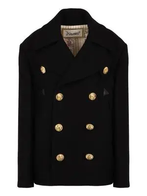 DSQUARED2 DSQUARED2 Virgin Wool Blend Double-Breasted Caban Coat