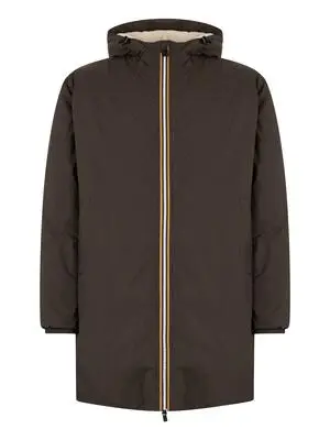 K-WAY K-WAY Le Vrai 4.0 Claude Packable Full Zip Waterproof Rain Jacket Brown