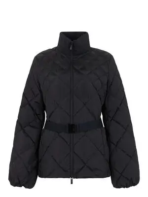 Moncler Quilted Down Jacket With Belt - Black