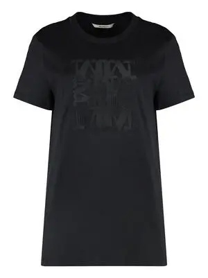 Max Mara Embroidered Cotton T-shirt - Black