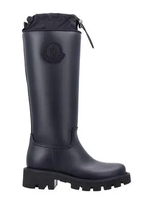 Moncler Knee High Lug Sole Boots - Nero