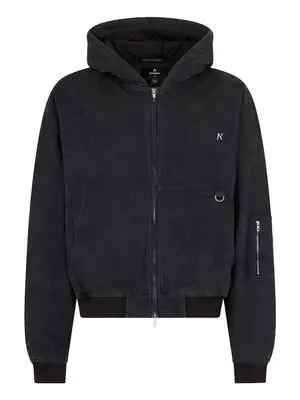 REPRESENT Hooded Bomber Jacket With Metallic Detailing - Grey