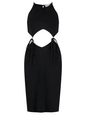 Bottega Veneta Cut-out Mini Dress With Lace Detail - Black