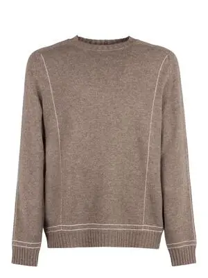 Giorgio Armani Wool And Cashmere Crew Neck Sweater - Beige