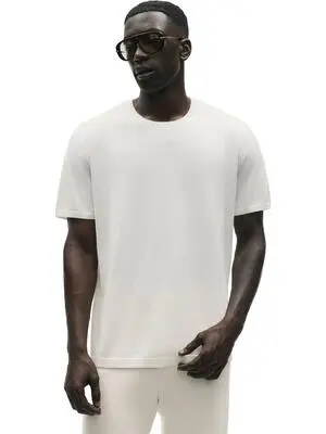 Alo Yoga Cotton Cashmere Ever Soft Short Sleeve Crewneck Top Ivory