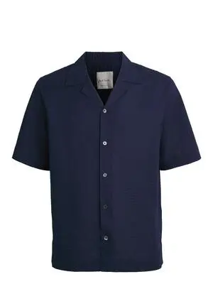 Paul Smith Cotton Seersucker Shirt - Navy