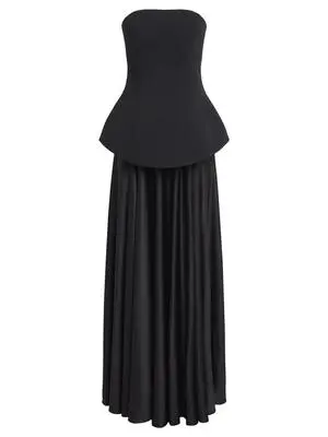 Solace London Peplum Oriana Maxi Dress - Black