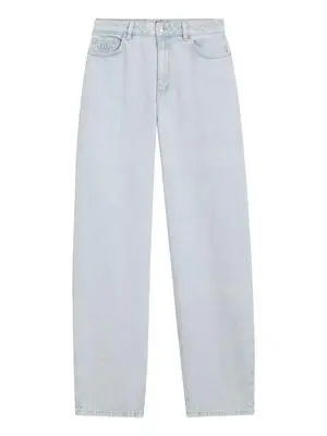 Hugo High-rise Barrel-leg Jeans In Soft Cotton - Turquoise