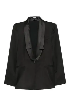 Brunello Cucinelli Black Wool Tuxedo Blazer With Shawl Lapel - Multicolor