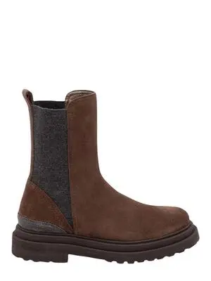 Brunello Cucinelli Leather Ankle Boots - Multicolor