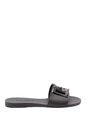 Dolce & Gabbana Rubber Embossed Logo Slide Sandals - Multicolor