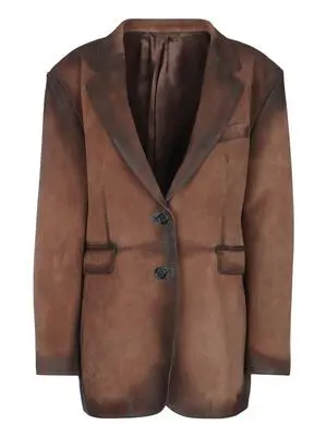 Acne Studios Distressed Leather Blazer - Multicolor