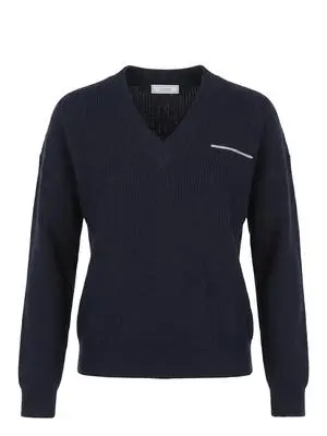Peserico Wool V-neck Sweater - Multicolor