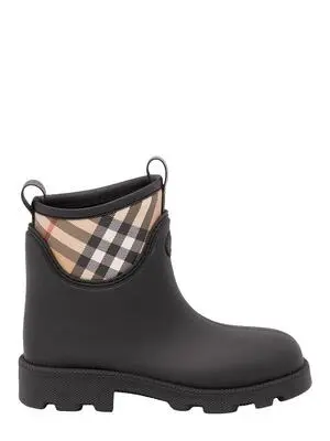 Burberry Checked Trim Rain Boots - Multicolor