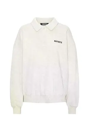 ROTATE BY BIRGER CHRISTENSEN Cotton Polo Sweatshirt - Neutrals