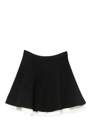Sandro Pleated Hem Knitted Mini Skirt - Black