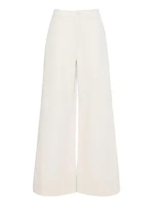Max Mara Cotton Bull Denim Wide-leg Trousers - Ecru